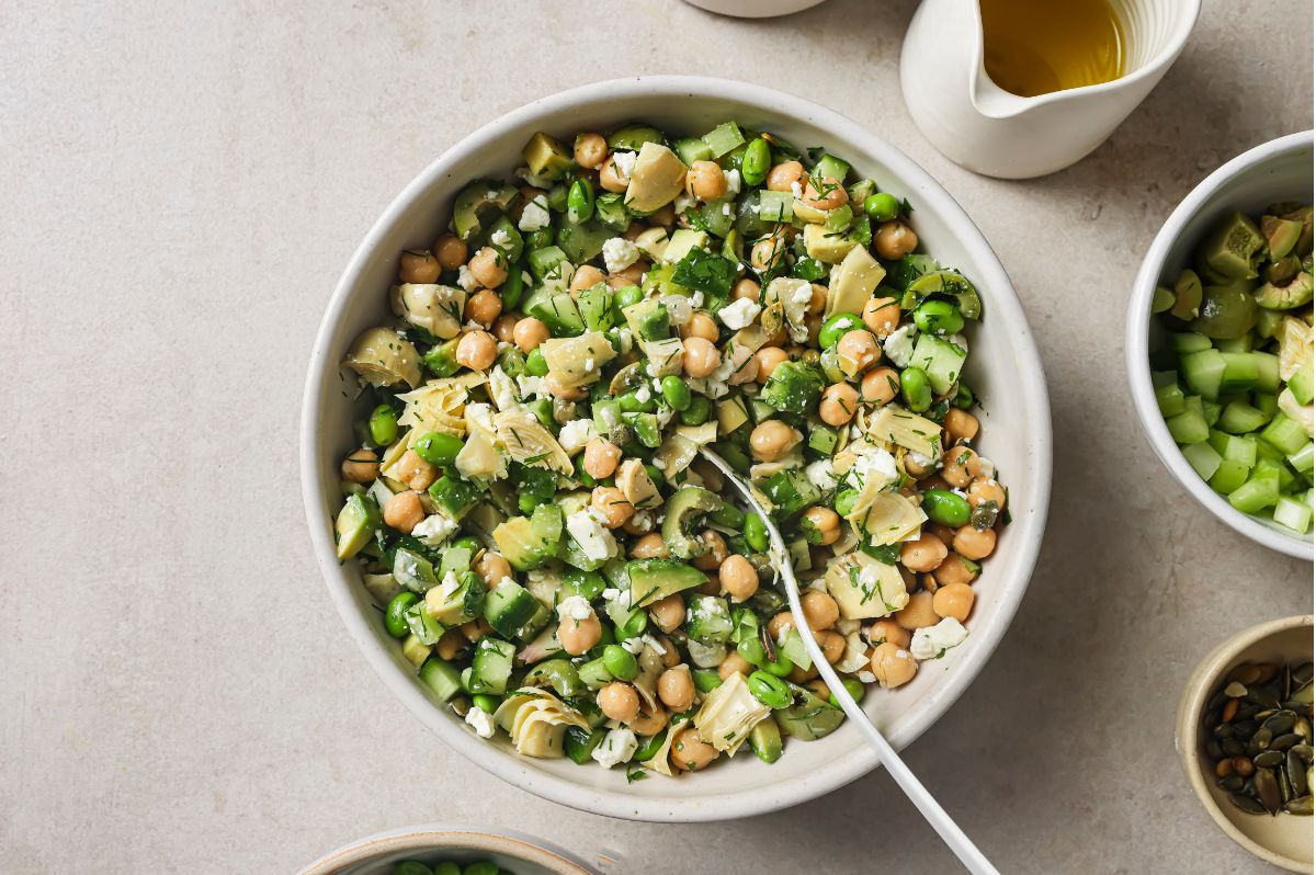 High Protein Edamame & Chickpea Salad Recipe – PACK'D